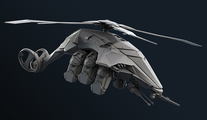 Futuristic Helicopter Gunship