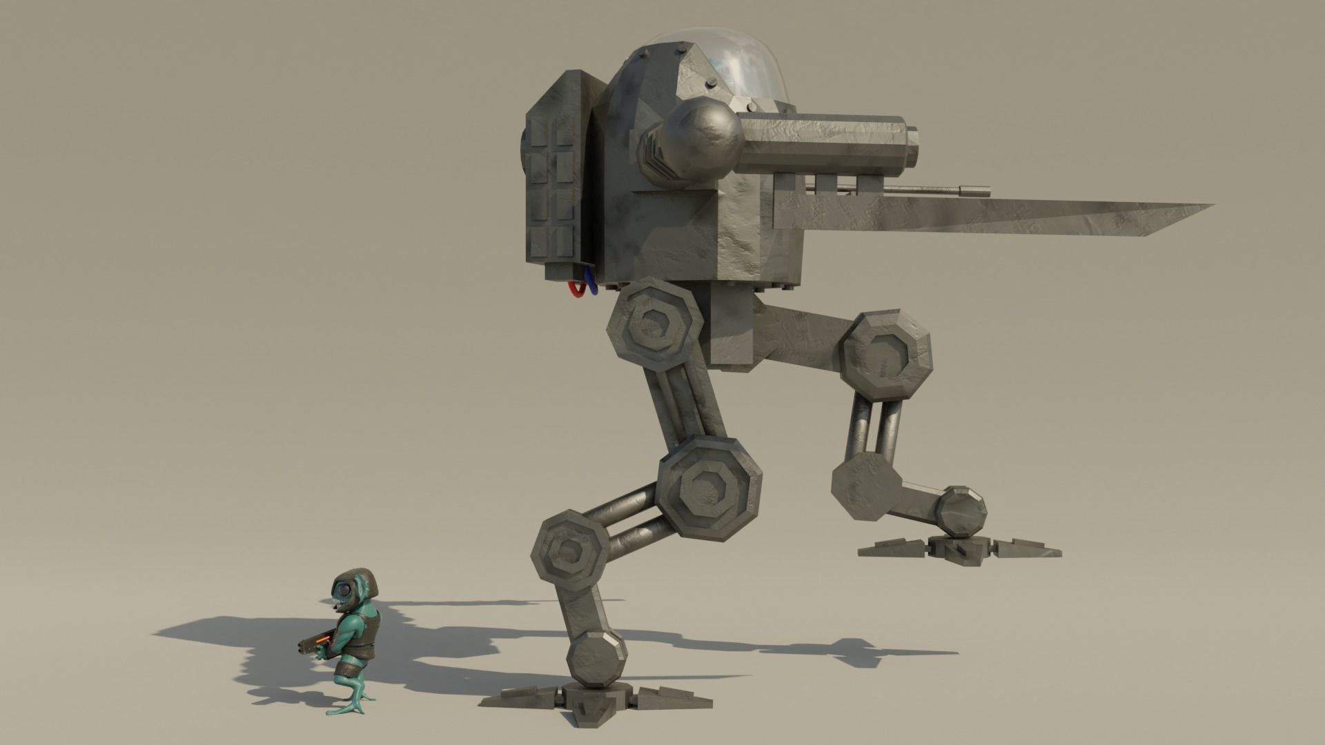 3D model Alien Mech Suit and Alien Soldier VR / AR / low-poly rigged ...