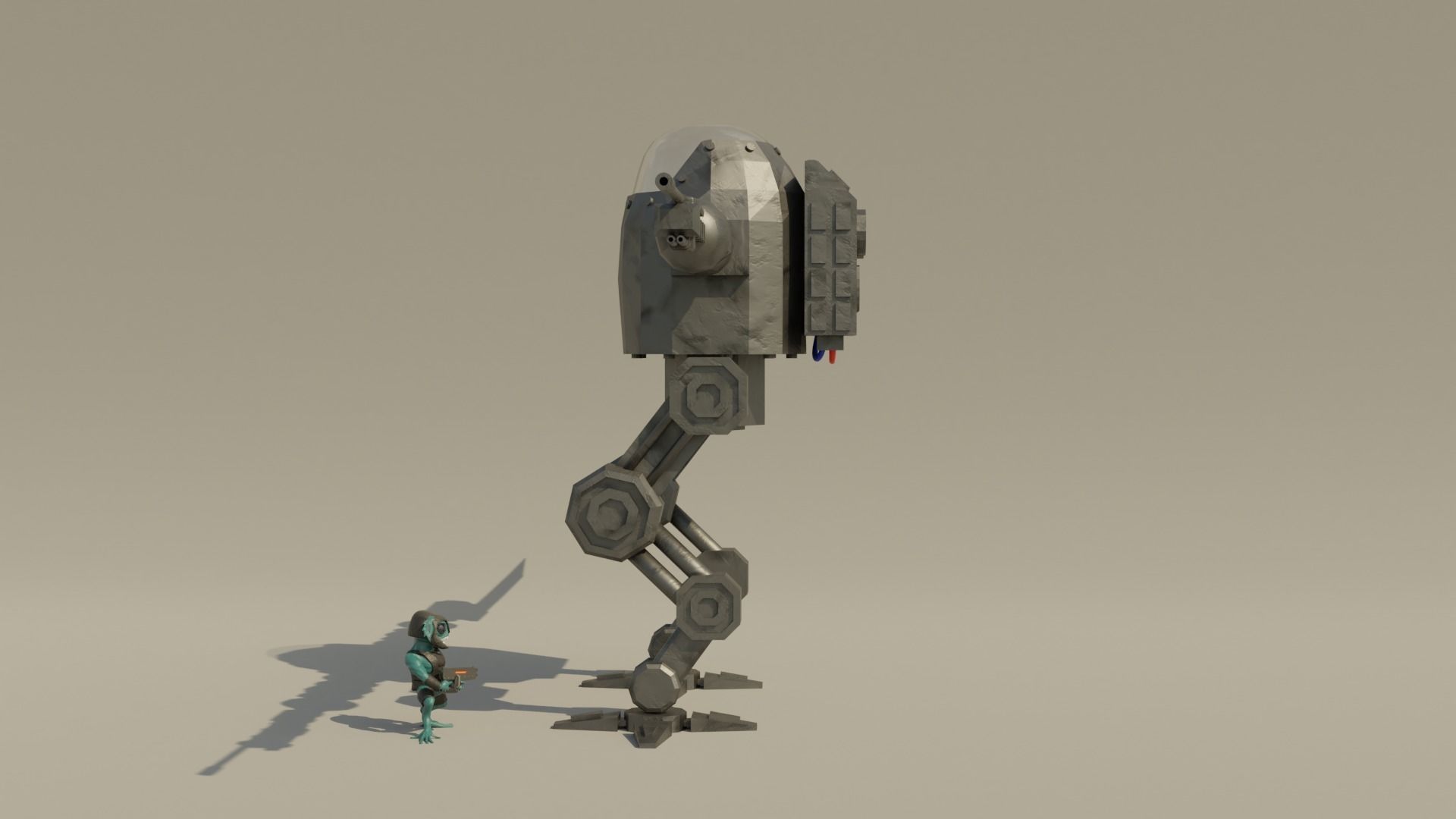 3D model Alien Mech Suit and Alien Soldier VR / AR / low-poly rigged ...