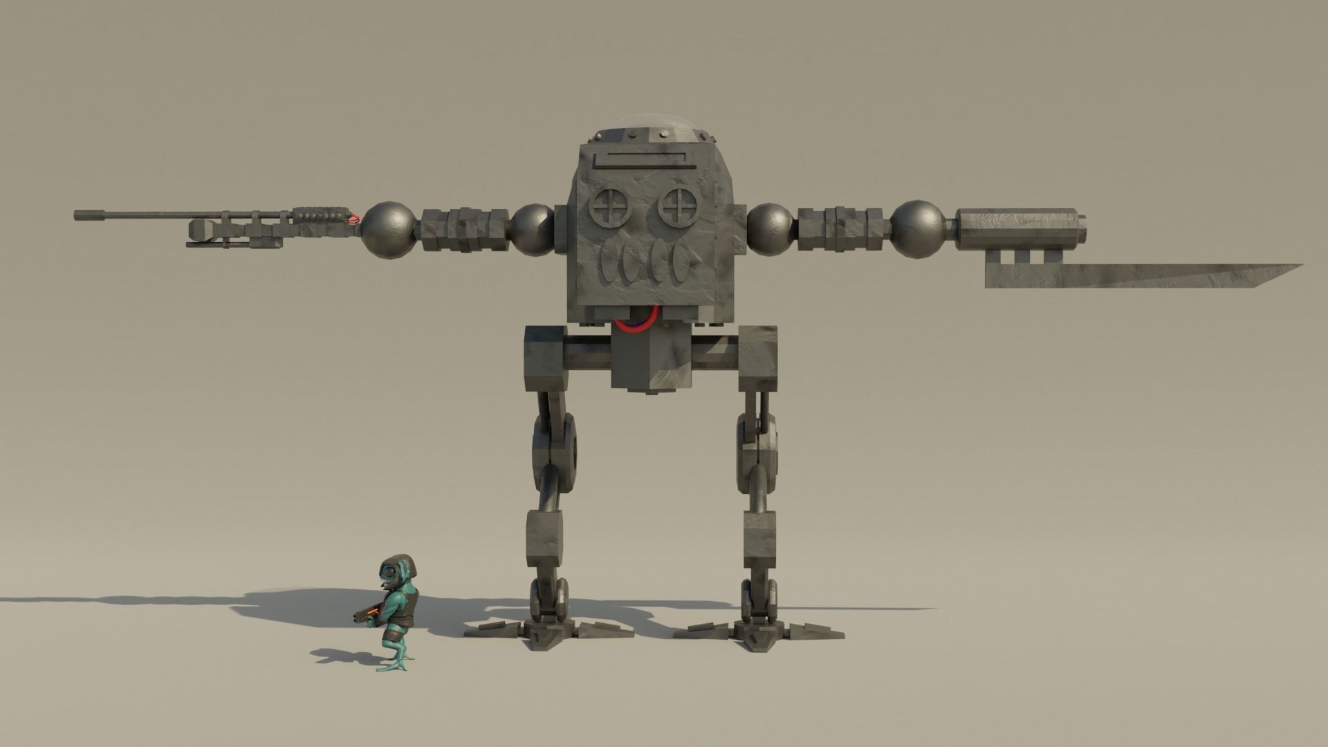 3D model Alien Mech Suit and Alien Soldier VR / AR / low-poly rigged ...