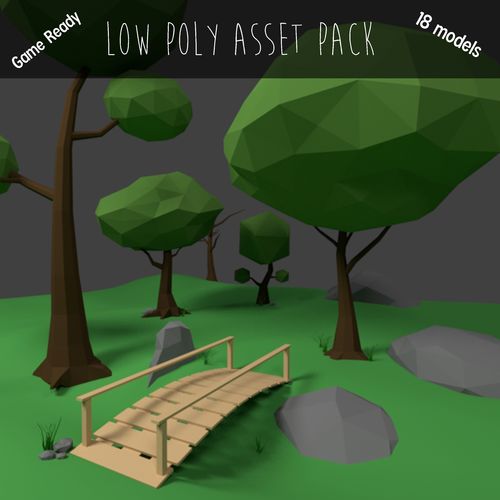 3D model Cartoon-Style Low Poly Environment Game Pack VR / AR / low ...