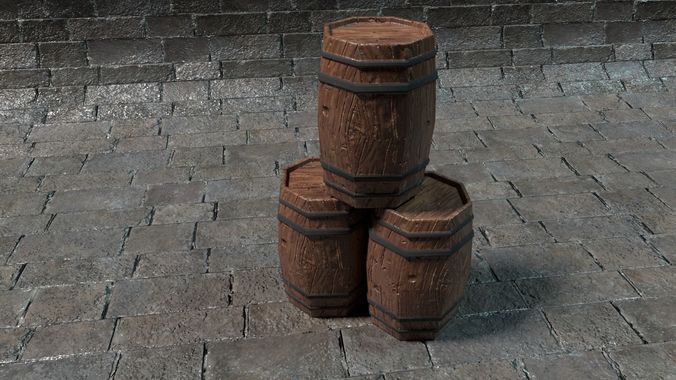 3D model Medieval Barrel VR / AR / low-poly | CGTrader