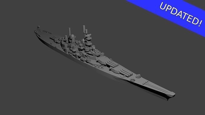 US Iowa Class Battleship 3D model 3D printable | CGTrader