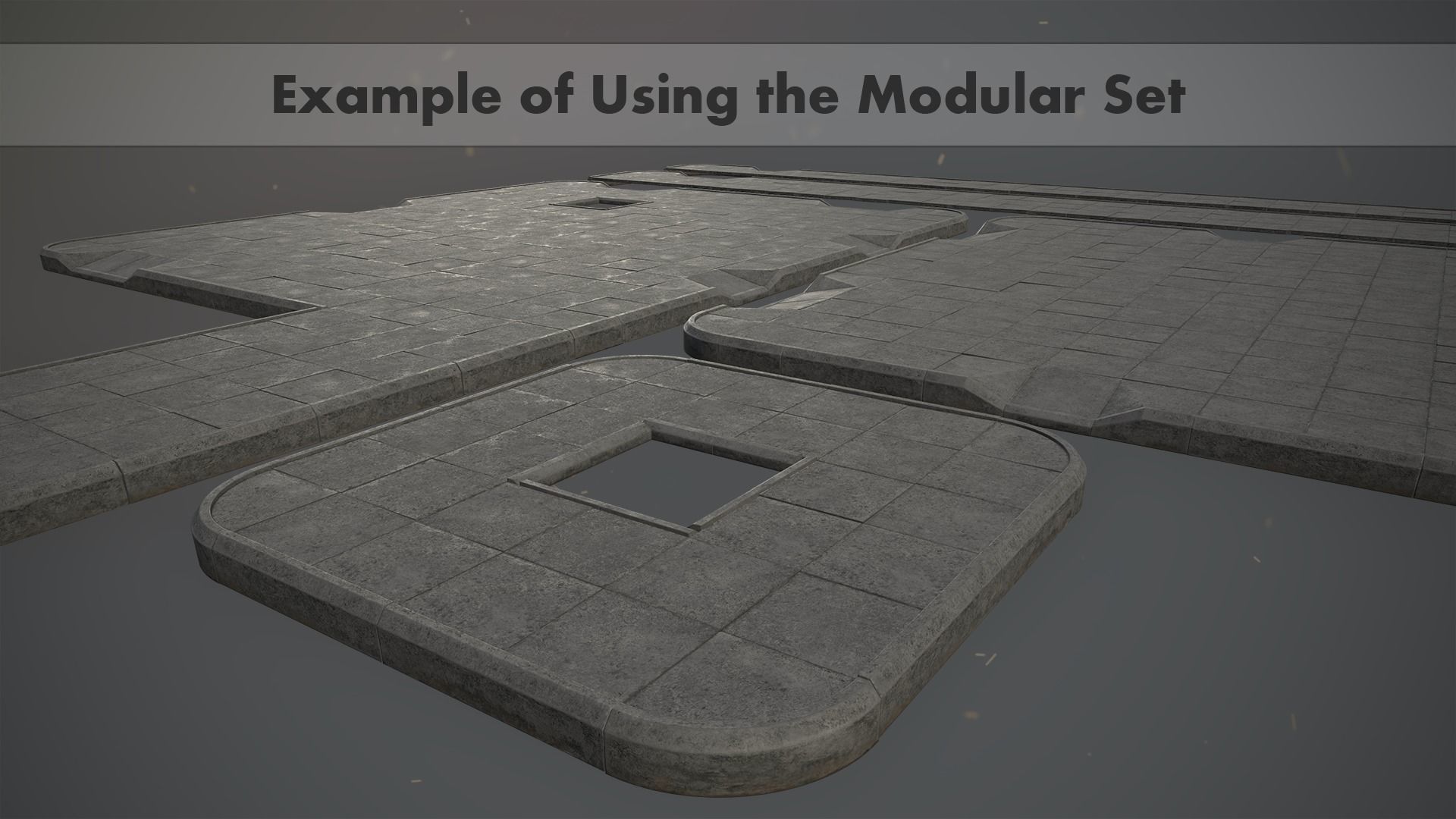 3D model Sidewalk - Modular Set 1 Color Options VR / AR / low-poly ...