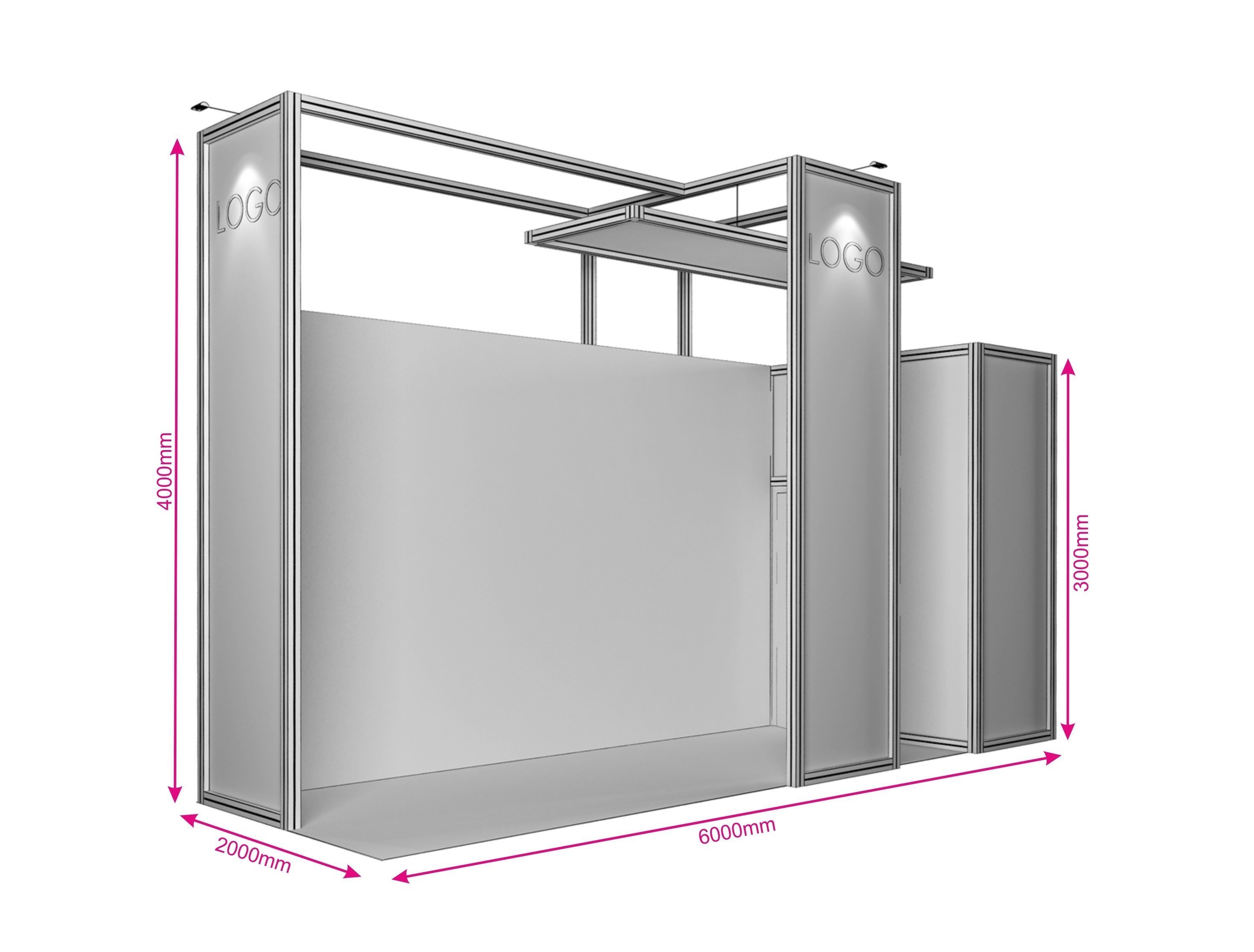 Exhibition stand octanorm maxima 6x2m 3D model | CGTrader
