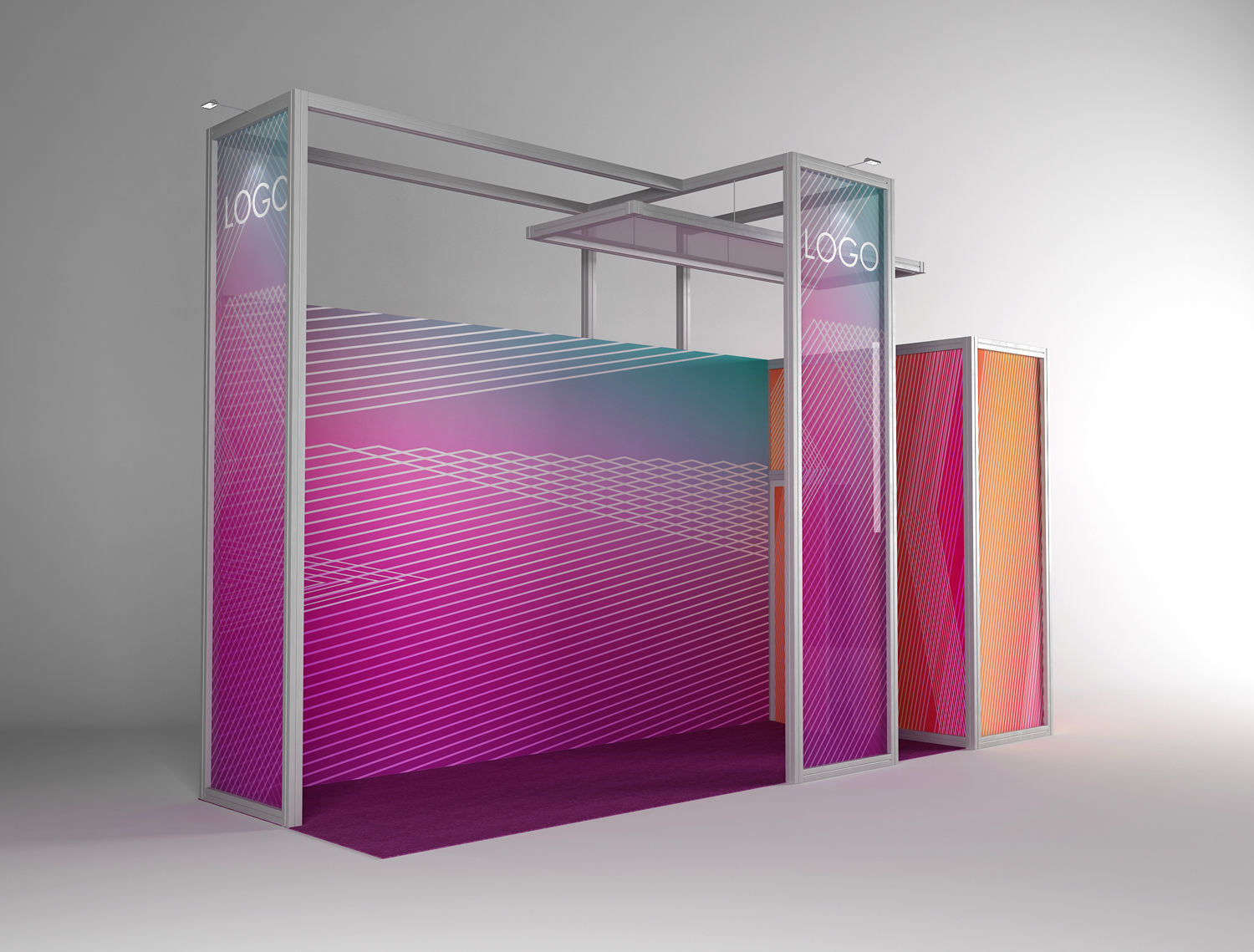 Exhibition stand octanorm maxima 6x2m 3D model | CGTrader