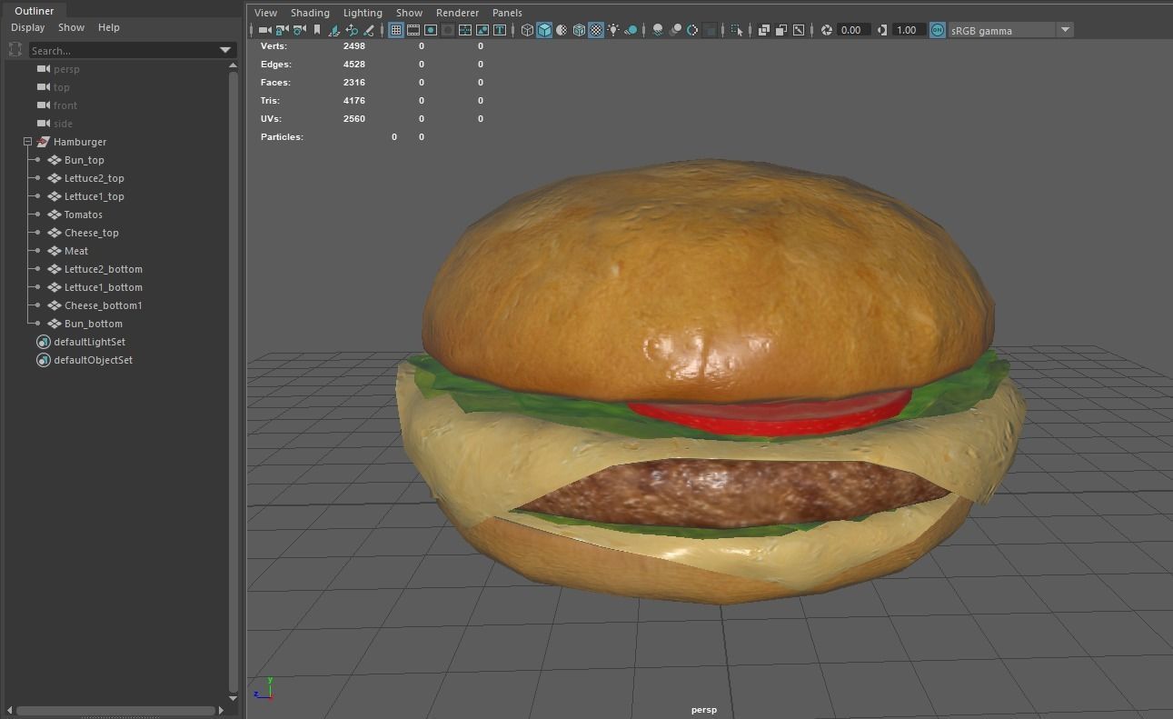3D model Low Poly Hamburger VR / AR / low-poly | CGTrader