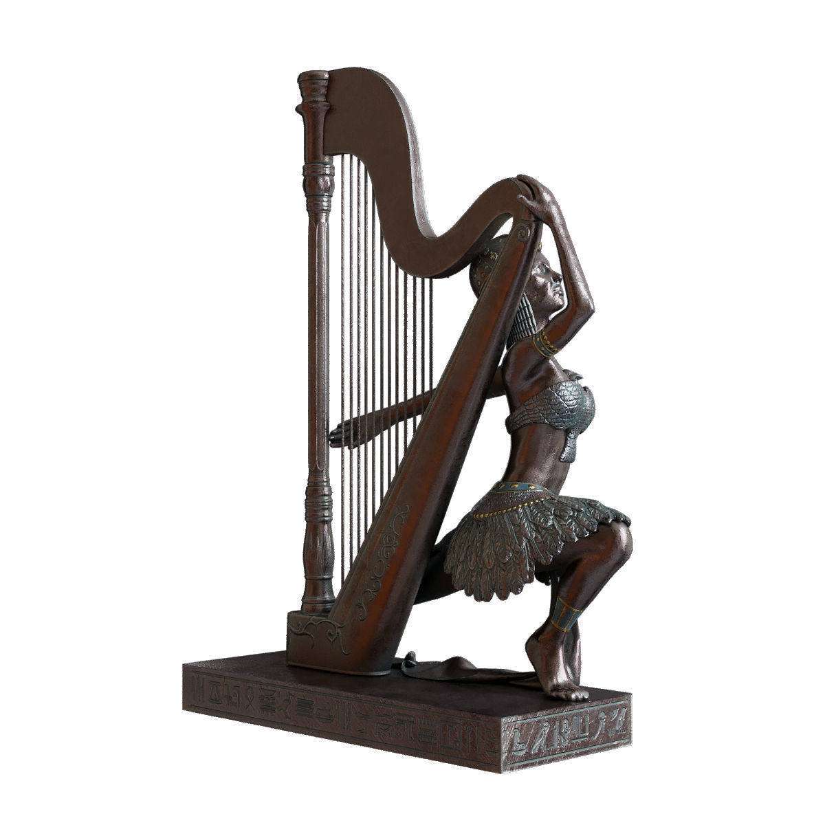 3D model Egyptian with harp VR / AR / low-poly | CGTrader