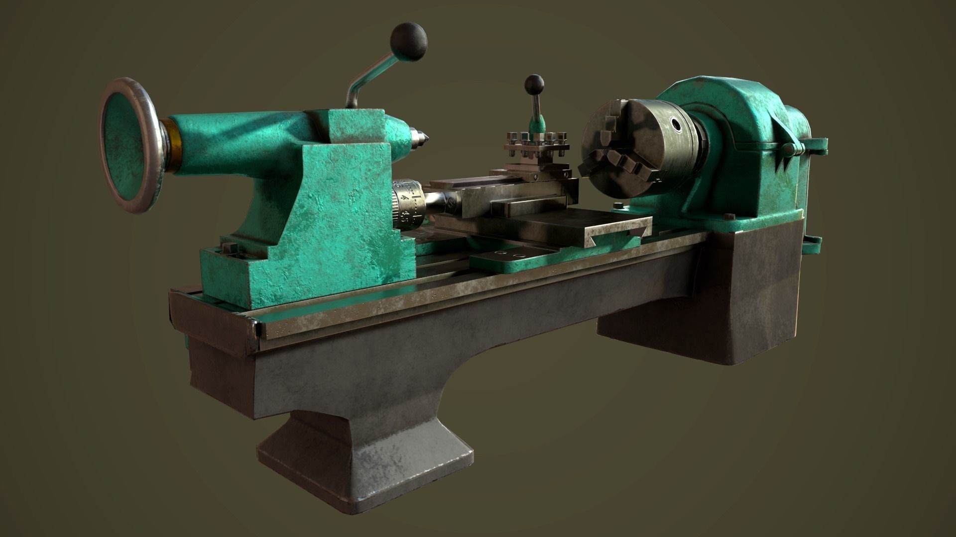 Student Lathe for Metalworking TV16 free VR / AR / low-poly 3D model ...