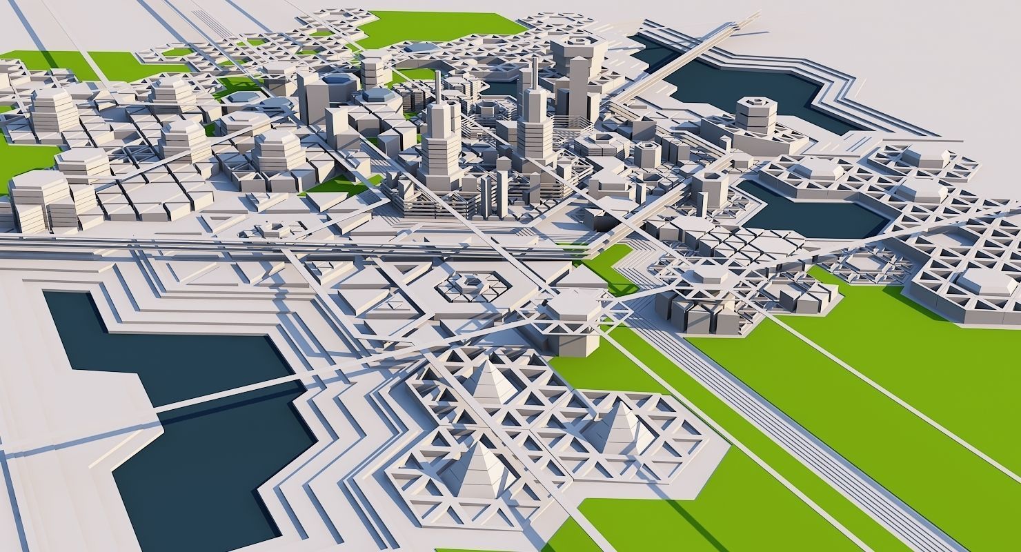 Geometric City 3D model | CGTrader