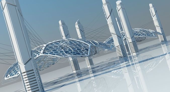 Futuristic Architectural Structure 15 3D model | CGTrader