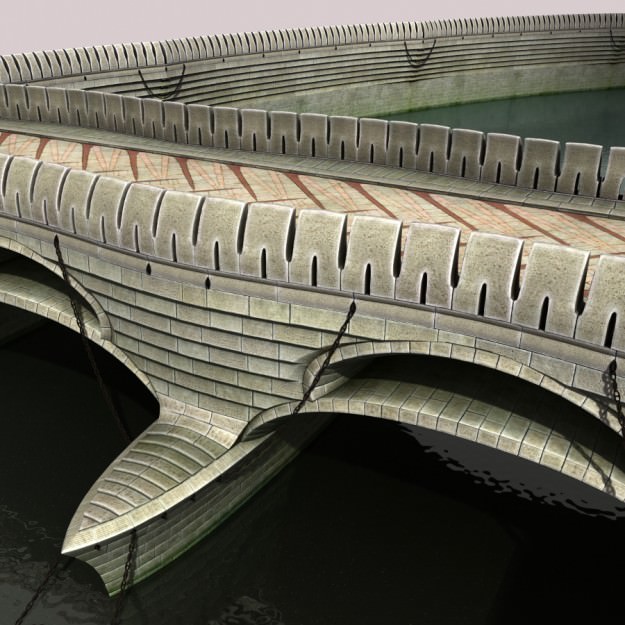 Bireme Bridge neoclassical structure 3D model | CGTrader