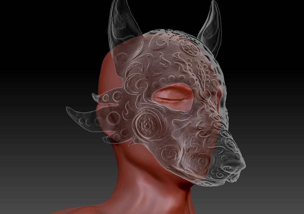 Wolf Mask 3D Model stl Files Cosplay Masquerade Halloween 3D model 3D ...