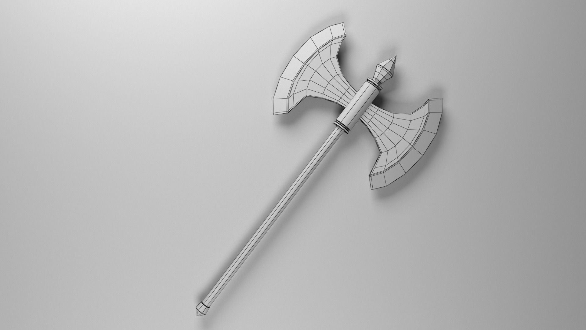 3D model Two sided axe weapon VR AR low-poly 3D model VR / AR / low ...