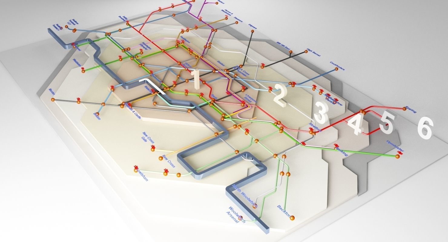 London Underground Map 3D 3D model | CGTrader