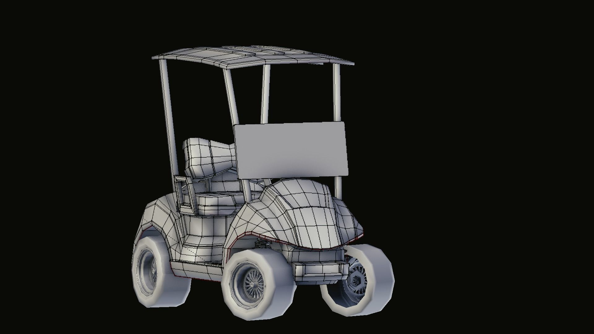 detailed low poly golf cart model 3D model | CGTrader