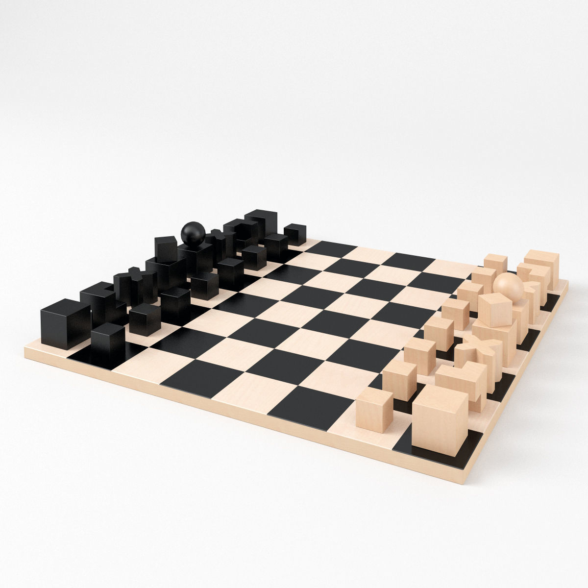 Bauhaus Chess Game Board Schachspiel free 3D model | CGTrader