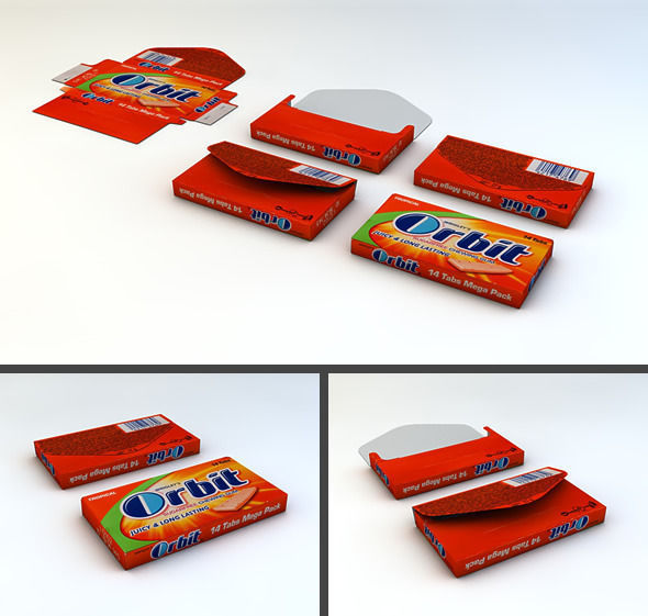 Orbit chewing gum box free 3D model | CGTrader