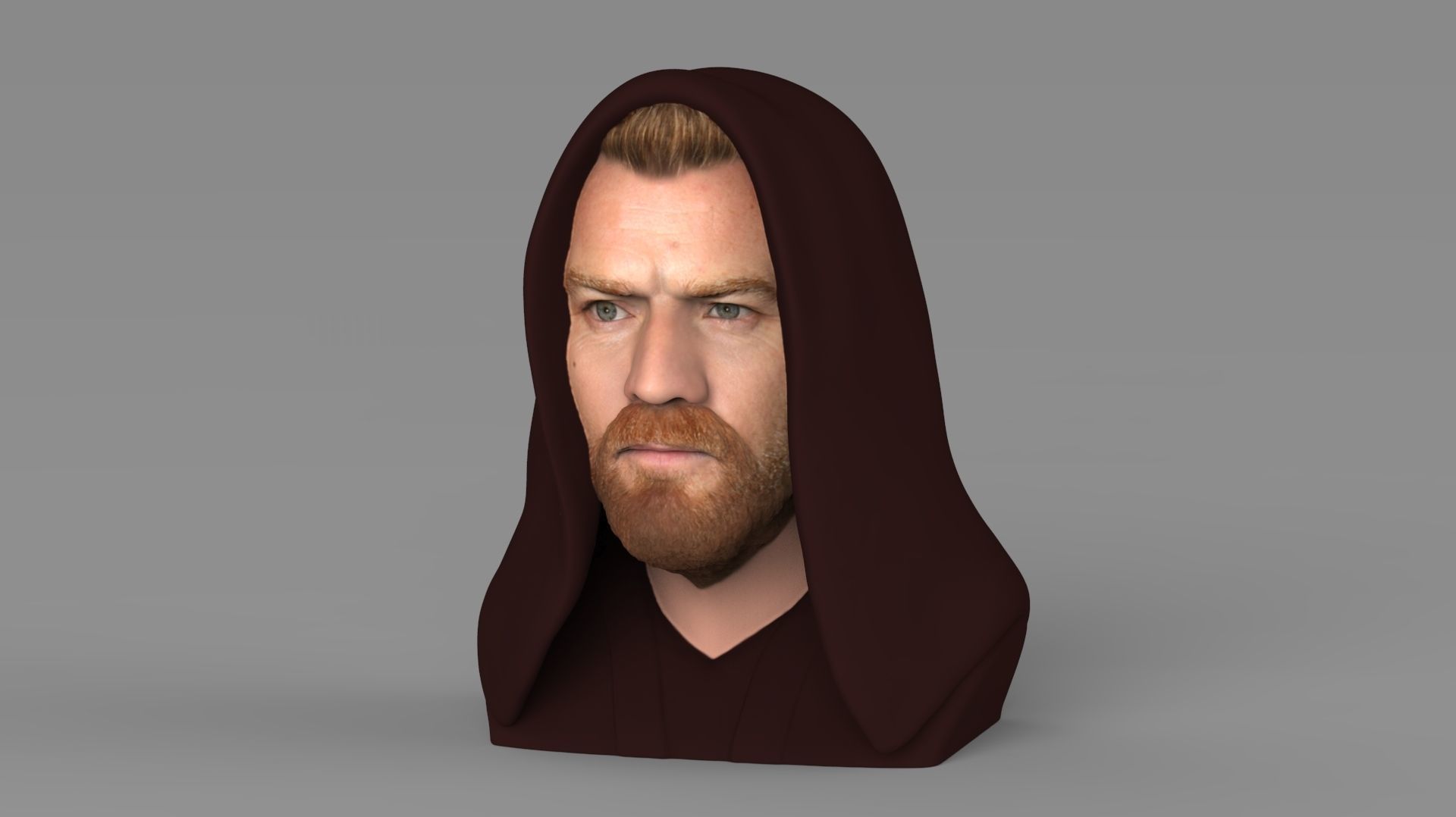 Obi Wan Kenobi Star Wars bust ready for full color 3D printing 3D model ...