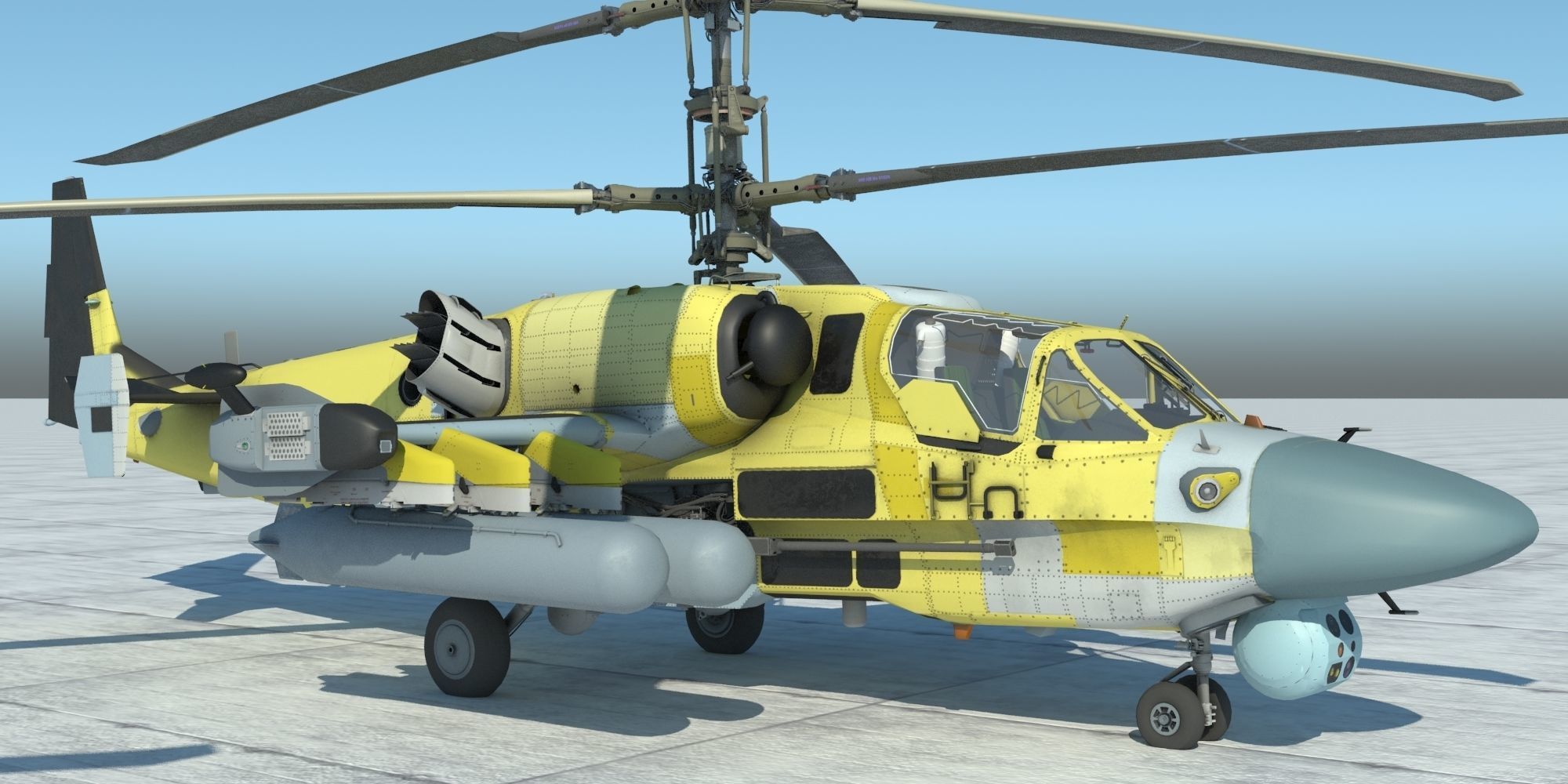 3D model Russian attack helicopter Kamov Ka-52 Hokum B Alligator 3D ...