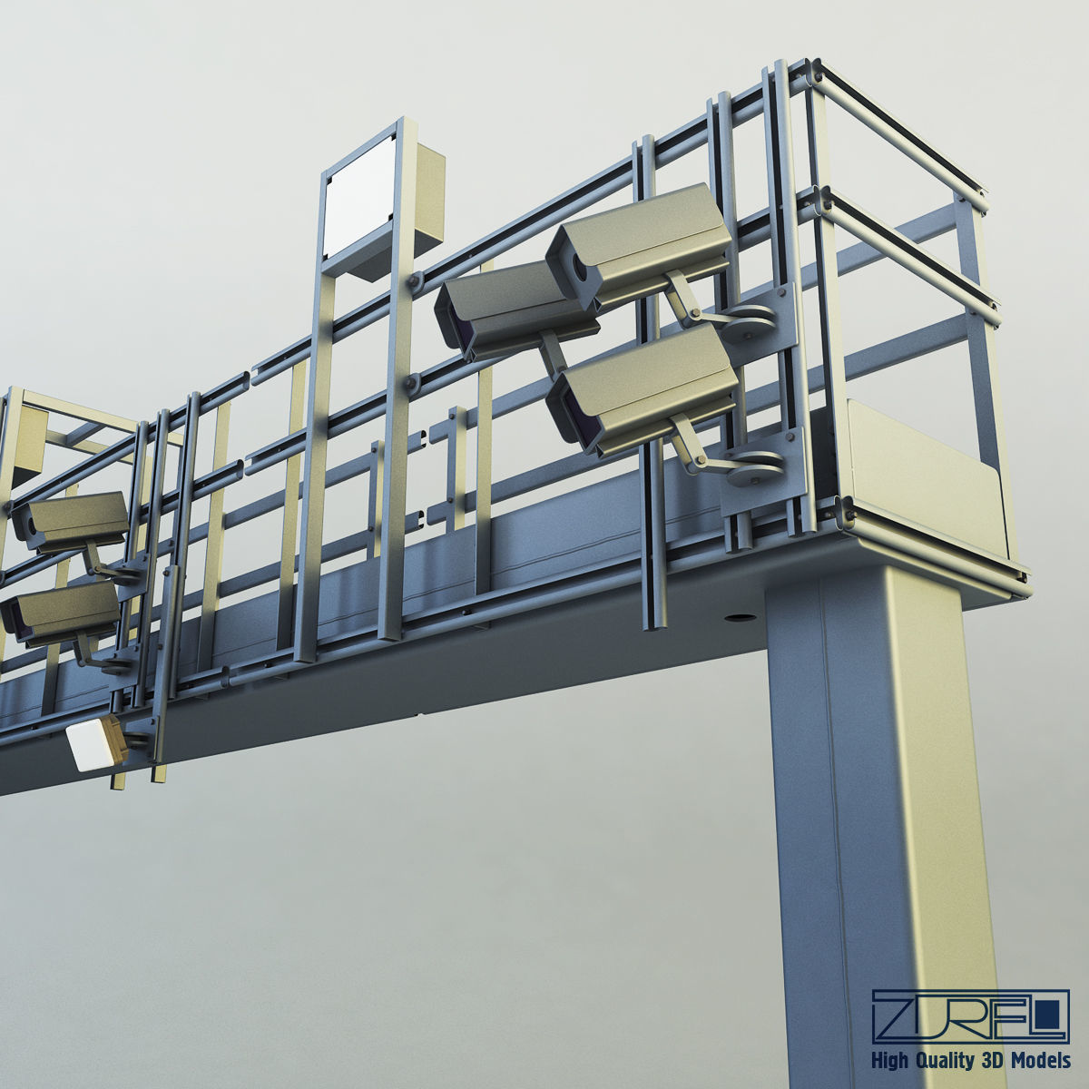 Multi lane free flow MLFF 3D model | CGTrader