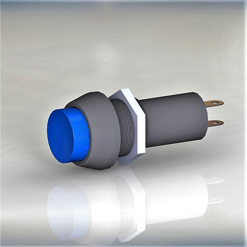 Button switch blue 3D model | CGTrader