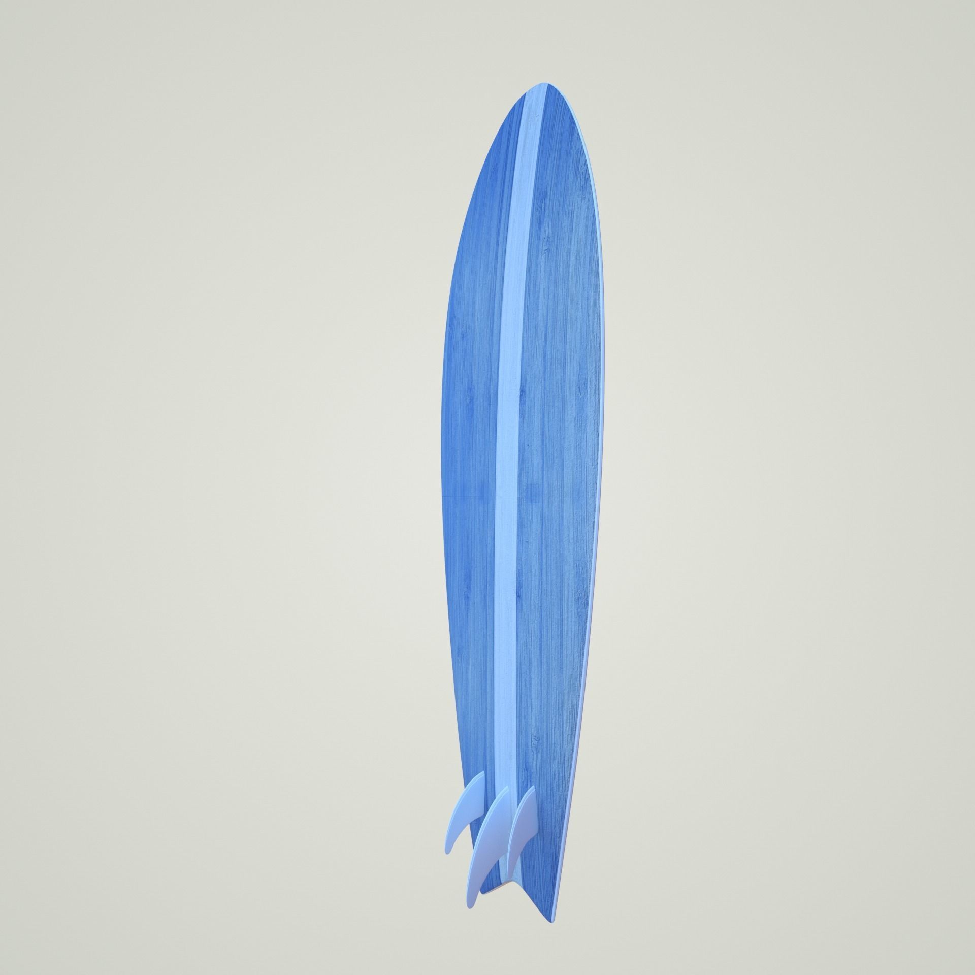 Fish Pattern Wooden Surfboard free 3D model | CGTrader