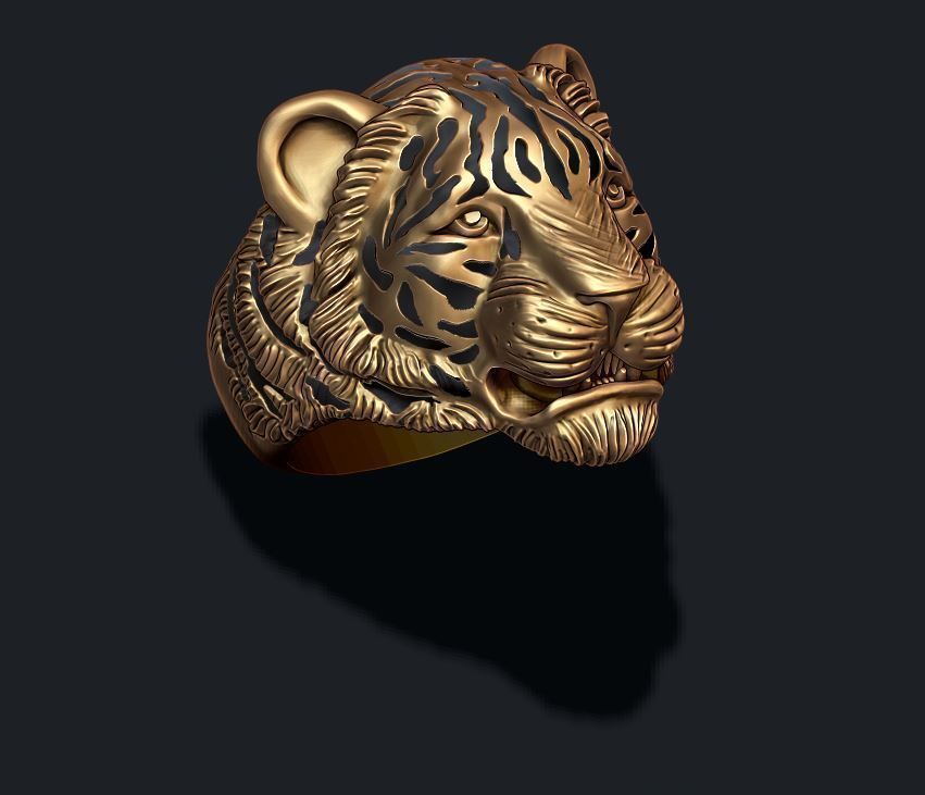 Tiger ring 3D model 3D printable | CGTrader