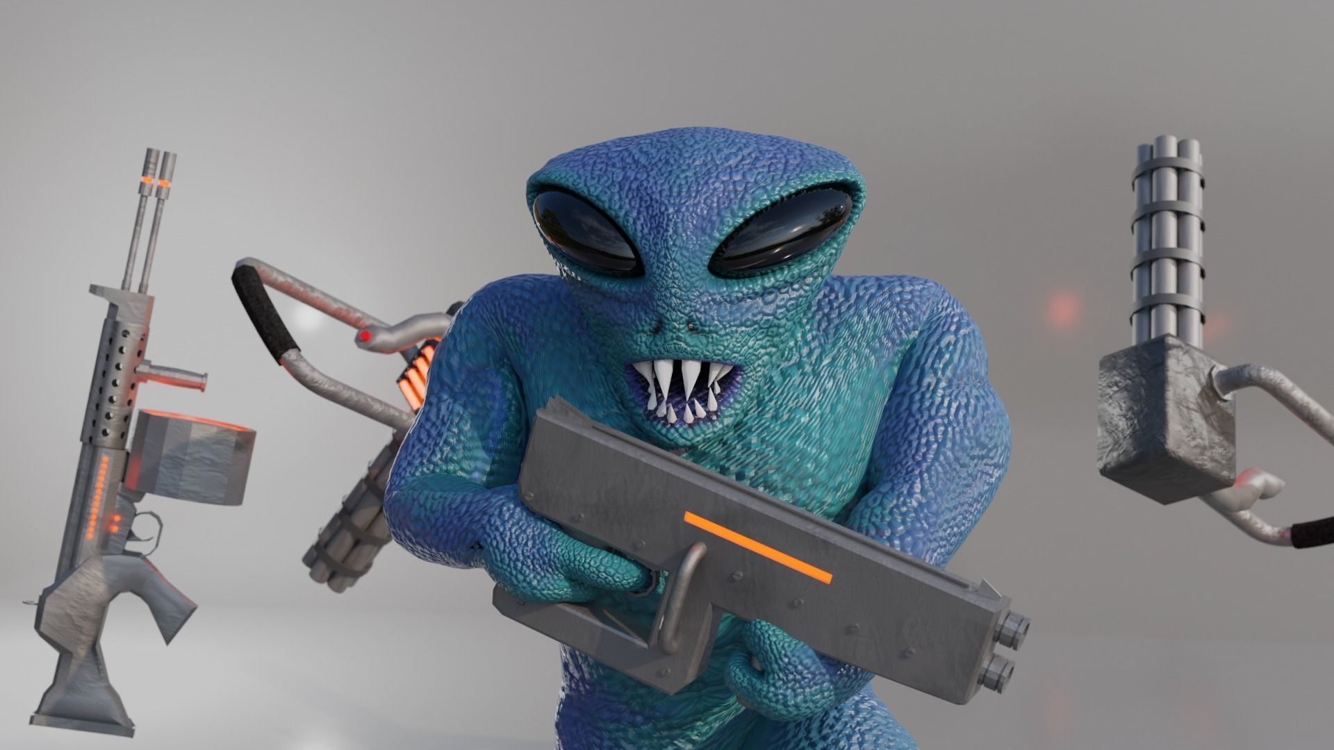Alien Soldier Version 2 3D model animated rigged | CGTrader