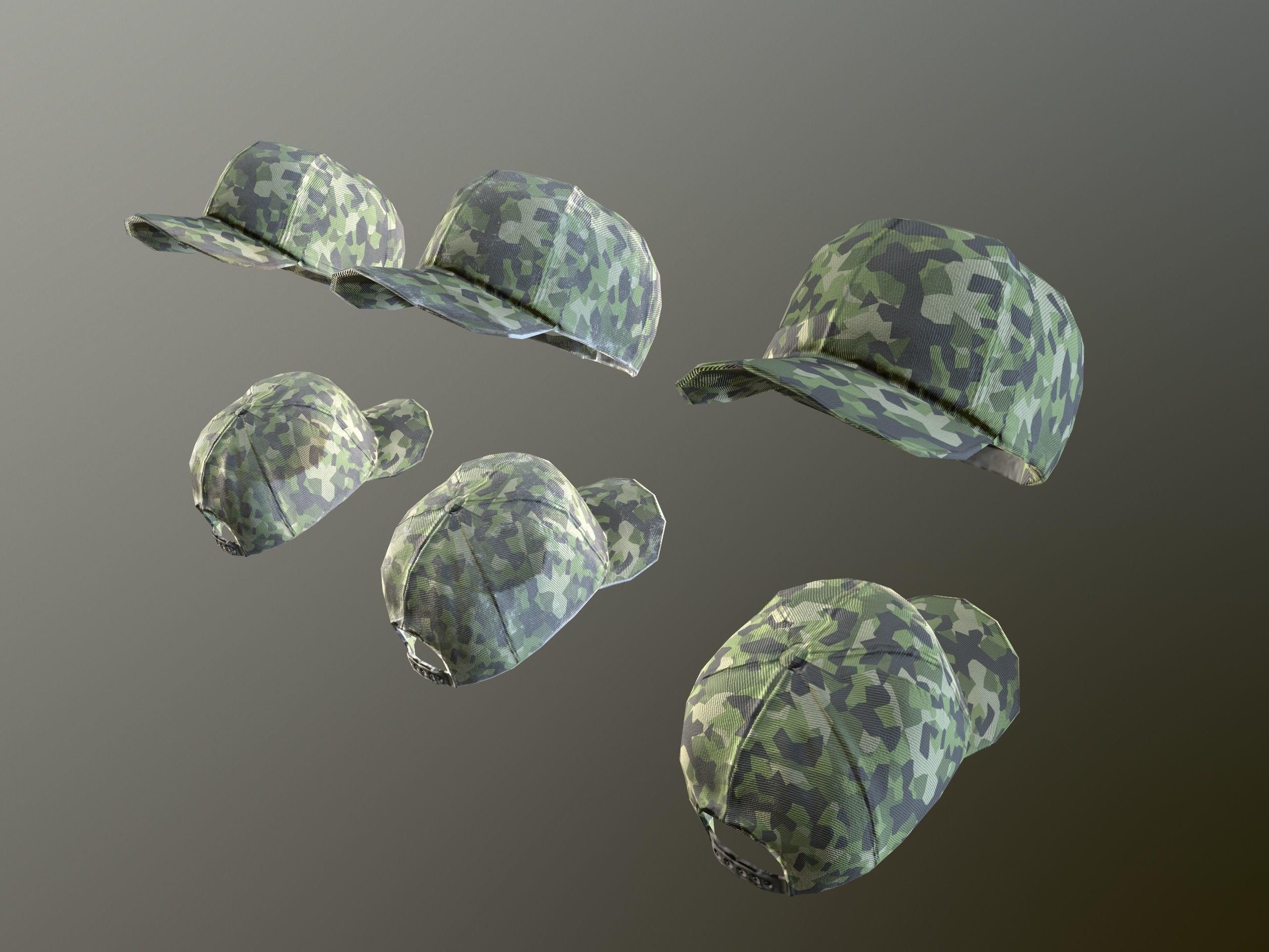 3D model Caps Pack 1 VR / AR / low-poly | CGTrader