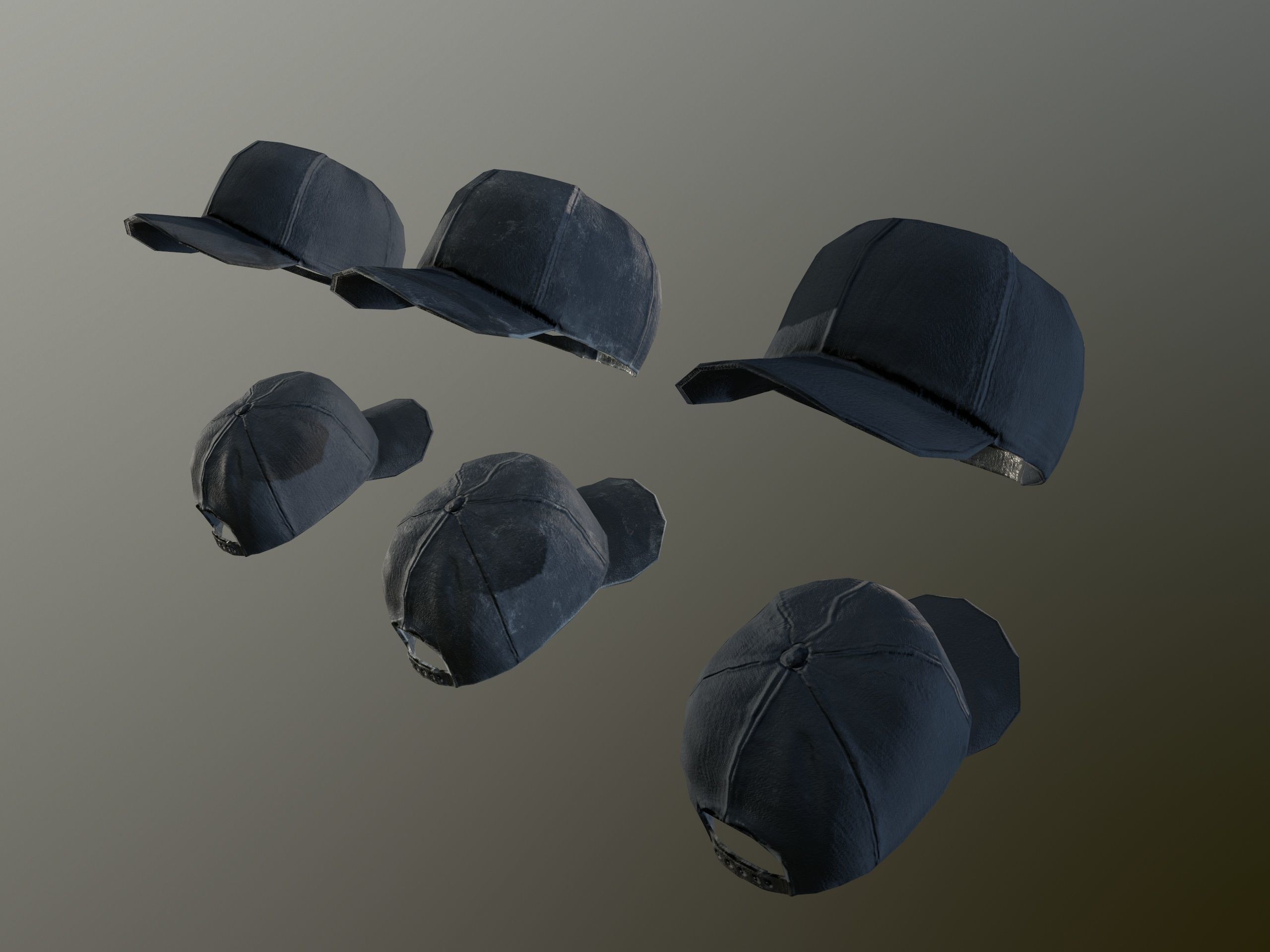 3D model Caps Pack 1 VR / AR / low-poly | CGTrader