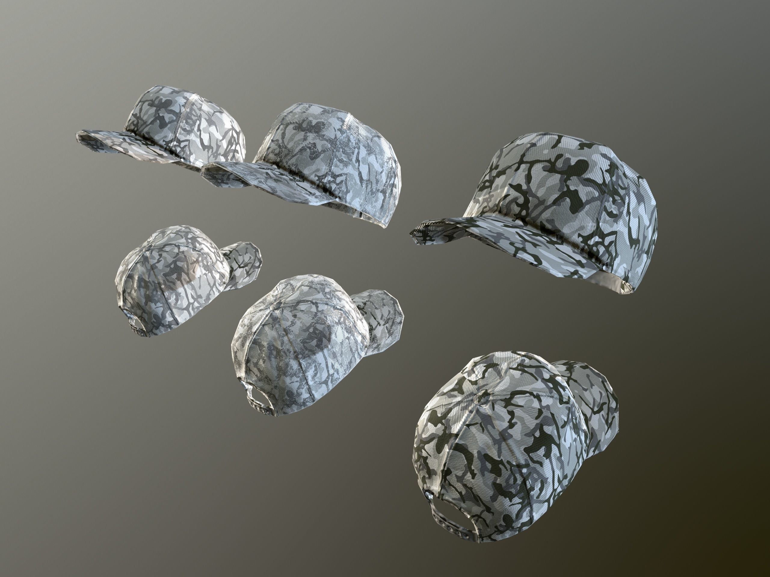 3D model Caps Pack 1 VR / AR / low-poly | CGTrader