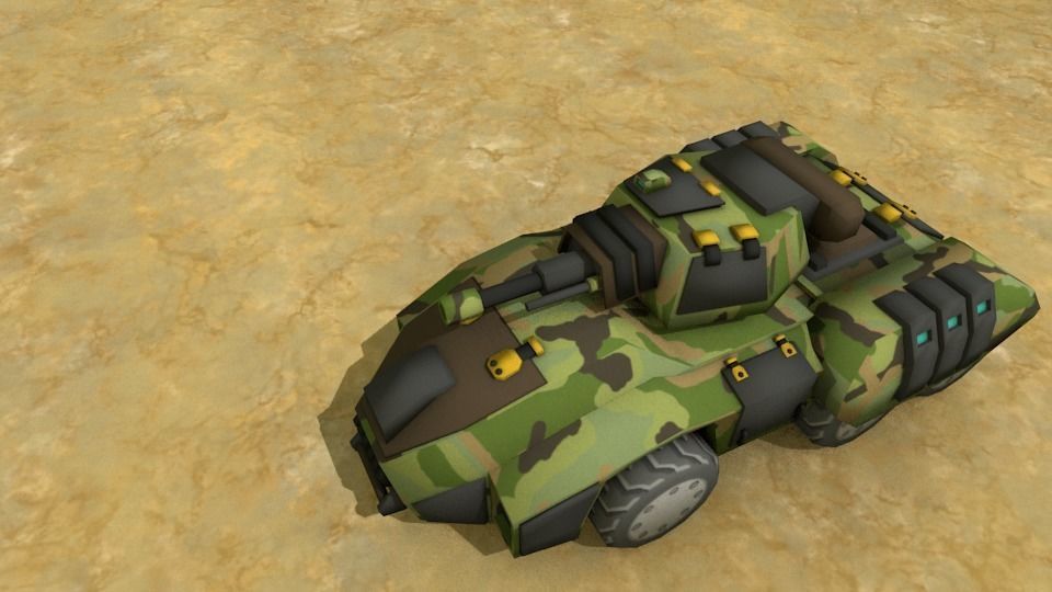 3D model Low Poly Sci Fi Light Tank VR / AR / low-poly | CGTrader