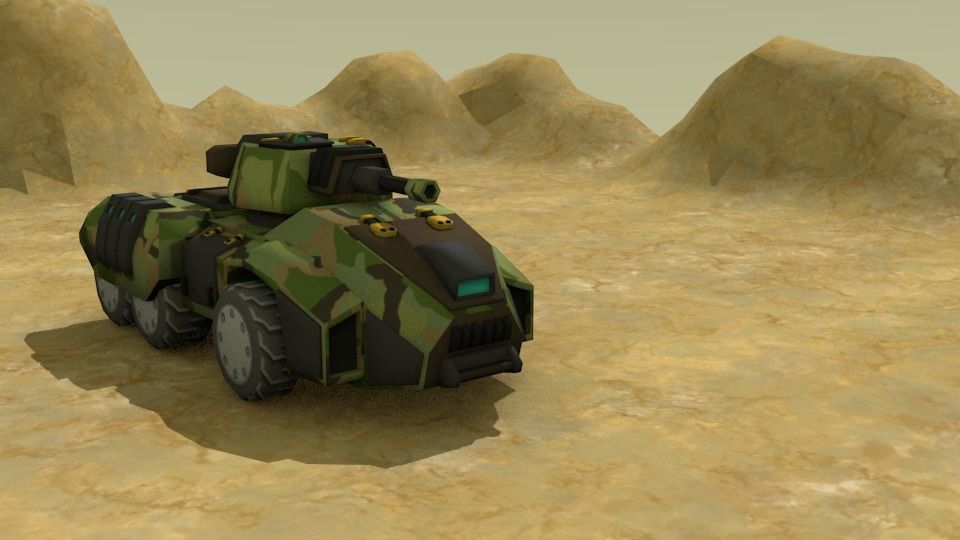 3D model Low Poly Sci Fi Light Tank VR / AR / low-poly | CGTrader