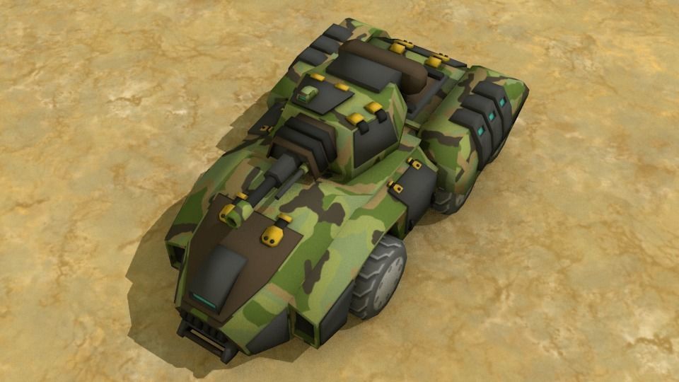 3D model Low Poly Sci Fi Light Tank VR / AR / low-poly | CGTrader