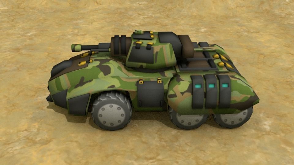 3D model Low Poly Sci Fi Light Tank VR / AR / low-poly | CGTrader