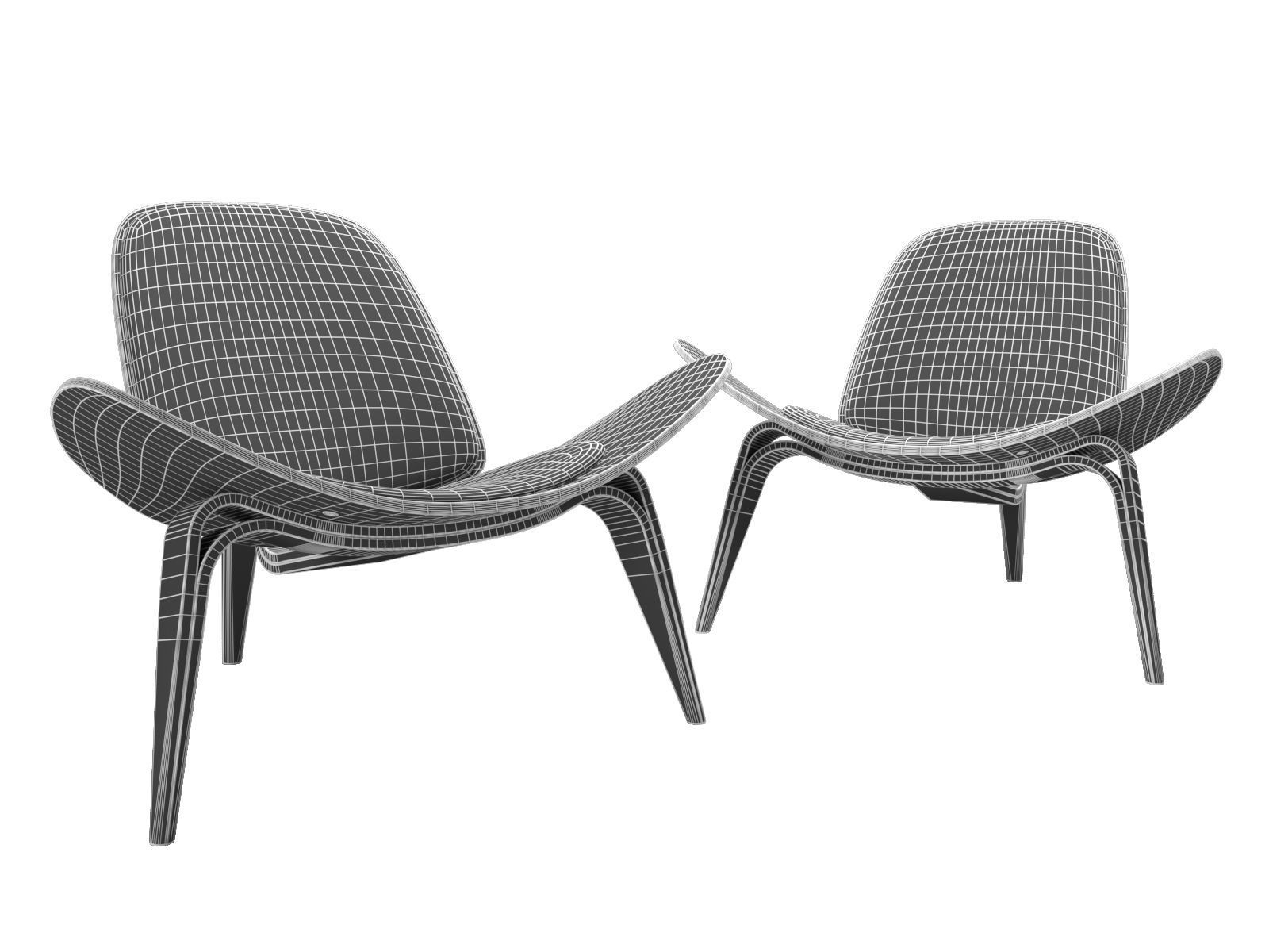 Shell Chair CH07 3D model | CGTrader