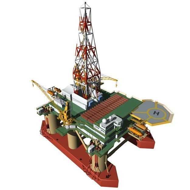 Semi Submersible Drilling Rig 3D model | CGTrader