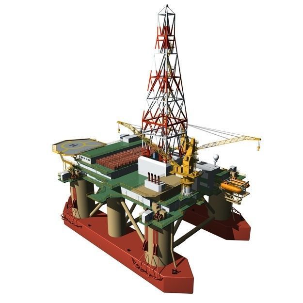 Semi Submersible Drilling Rig 3D model | CGTrader