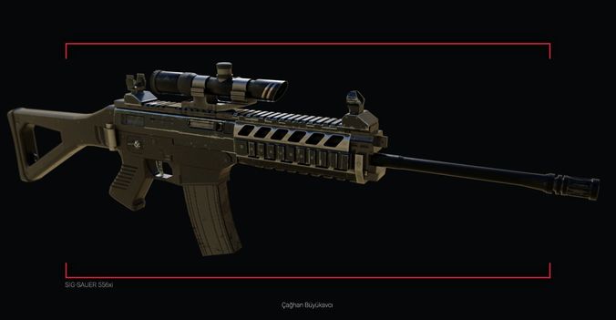 3D model Game Ready PBR Rifle gun with scope VR / AR / low-poly | CGTrader