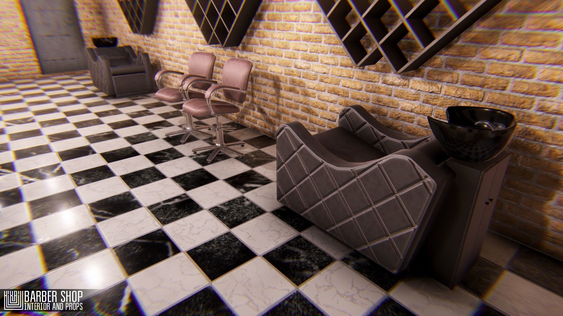 3D model Barber shop - interior and props VR / AR / low-poly | CGTrader