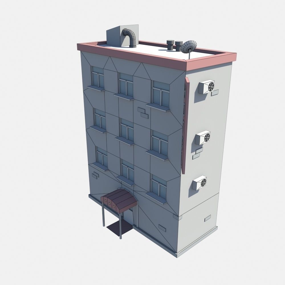 low poly hotel 3D model | CGTrader