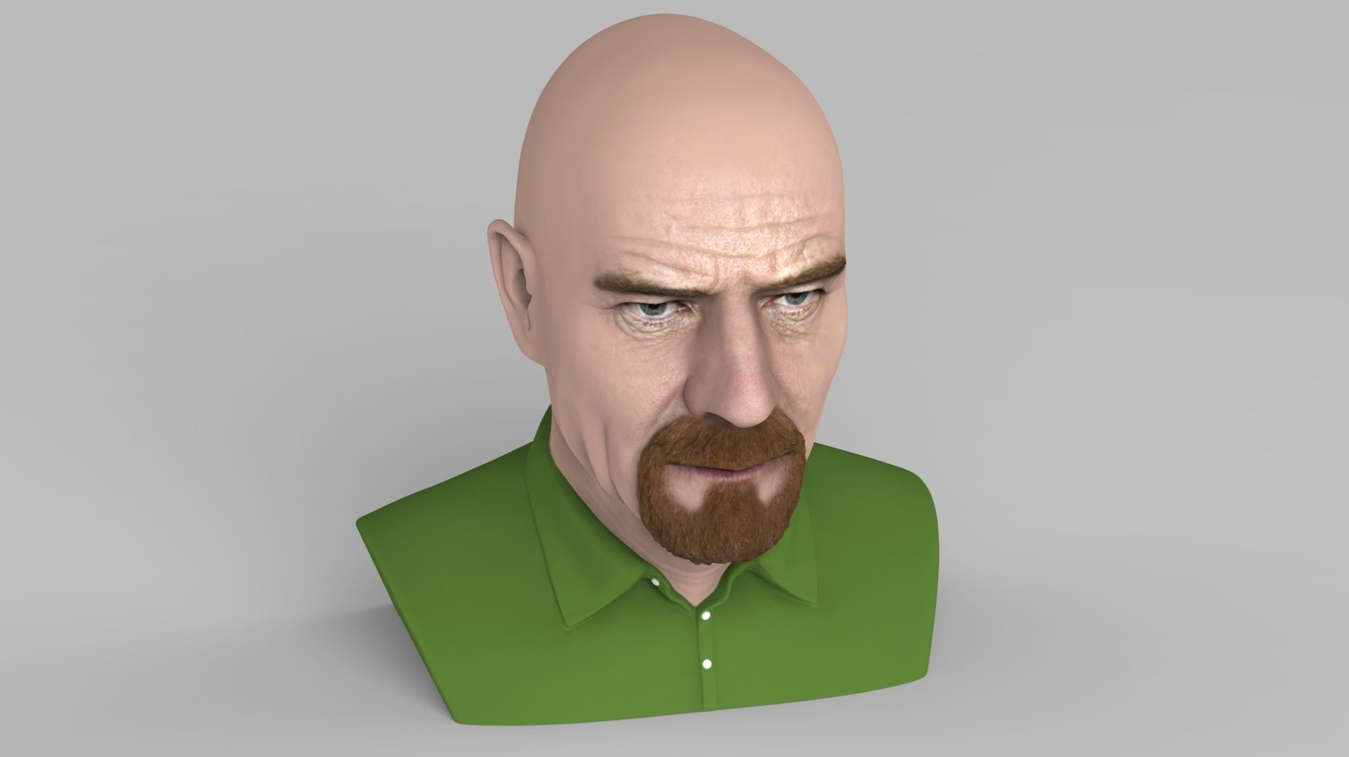 Walter White Breaking Bad bust ready for full color 3D printing 3D ...