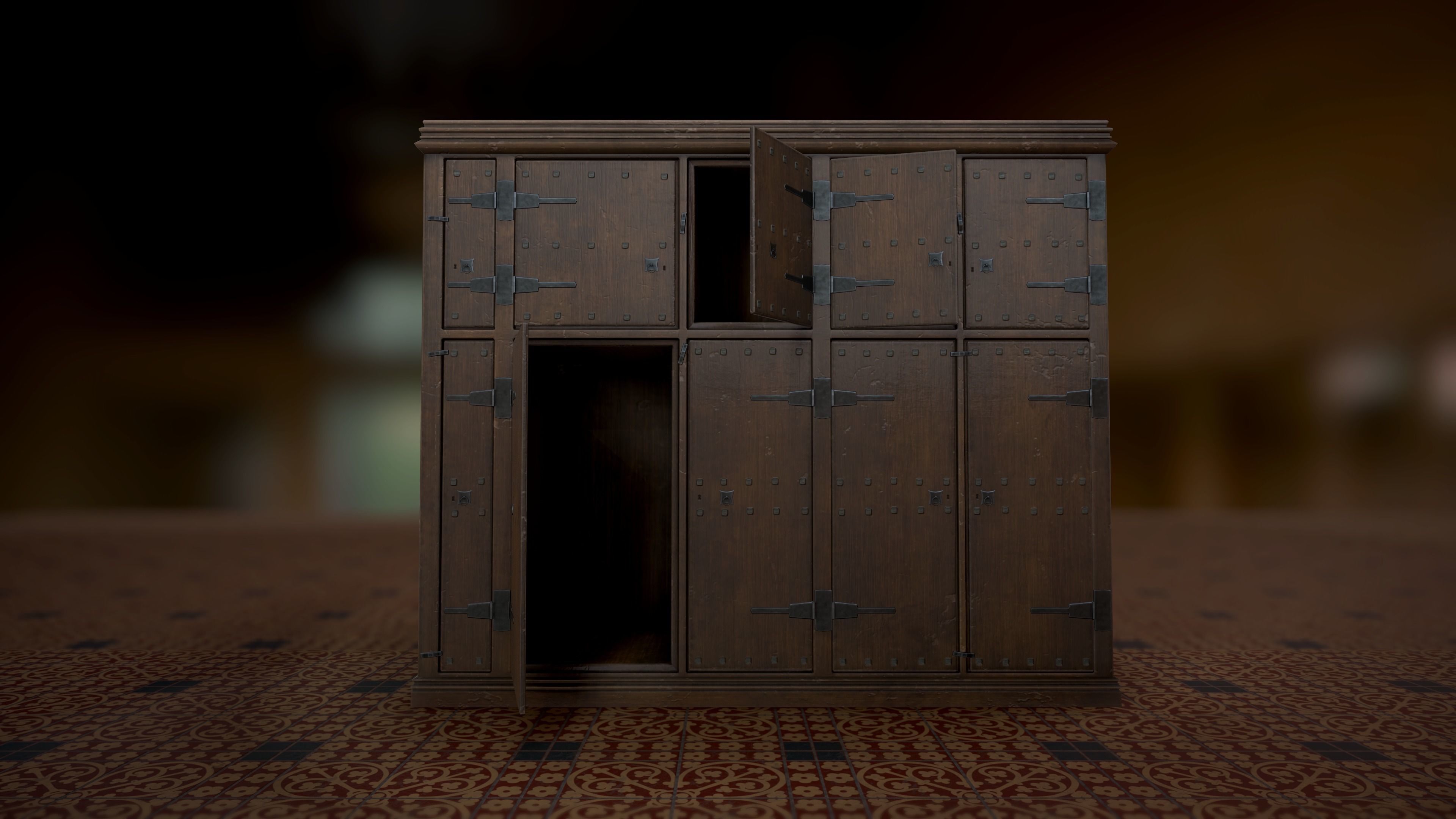 Authentic Replica Medieval Cabinet 3D asset | CGTrader