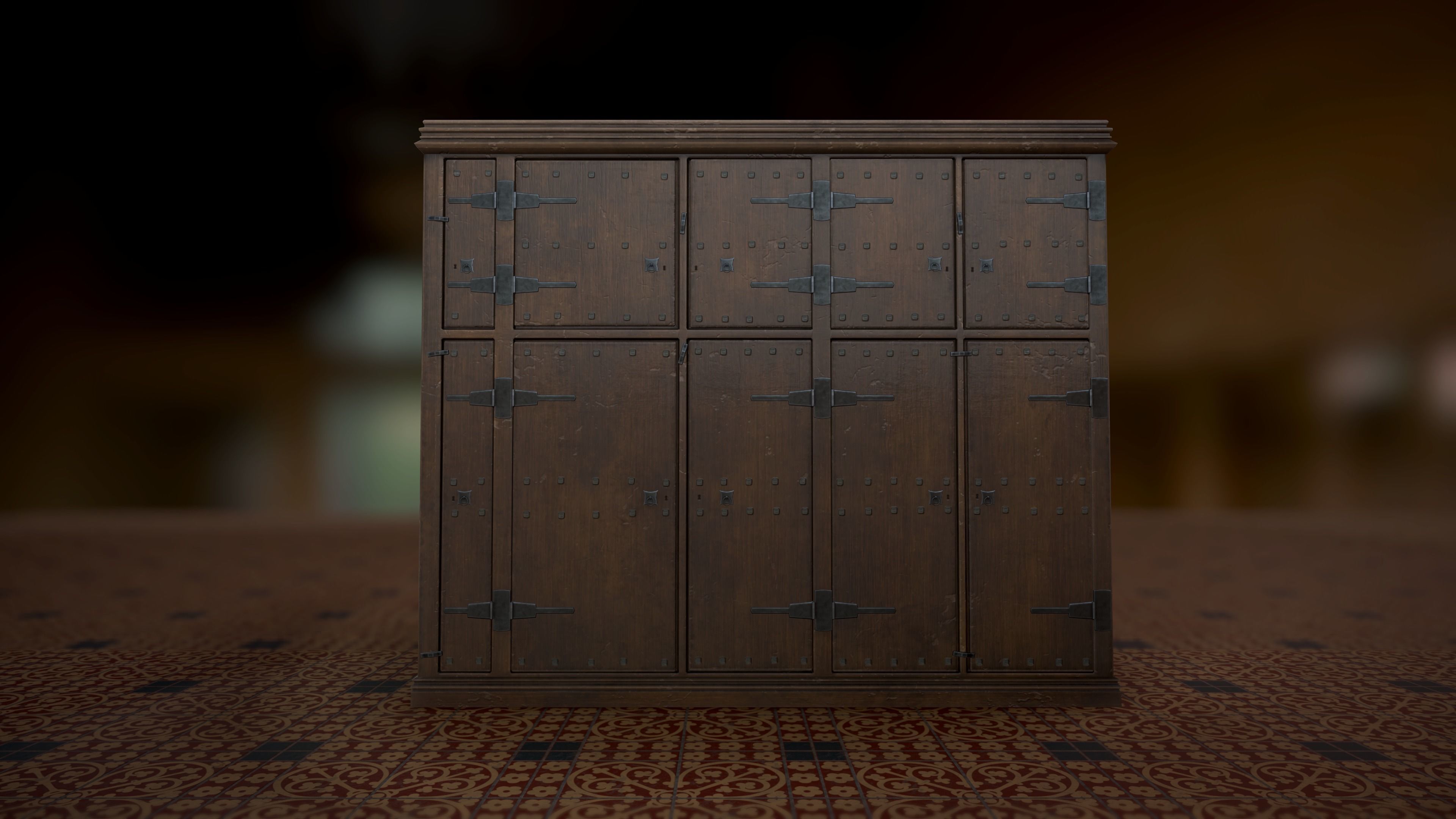 3D model Authentic Replica Medieval Cabinet VR / AR / low-poly | CGTrader