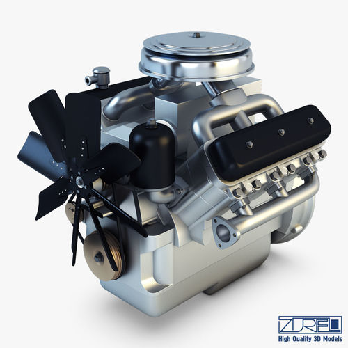 V6 Type Engine v 1 3D model | CGTrader