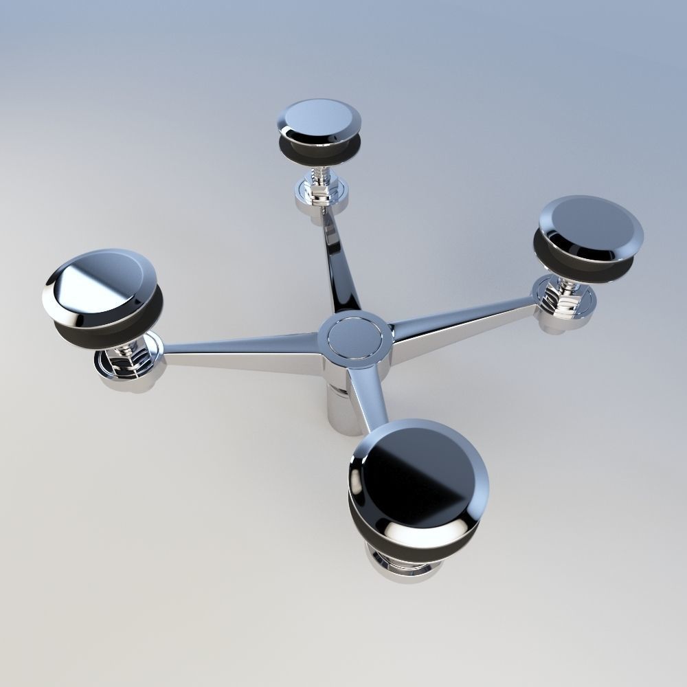 Sadev Spider Fitting 4 Arms - Glass Hardware 3D model | CGTrader