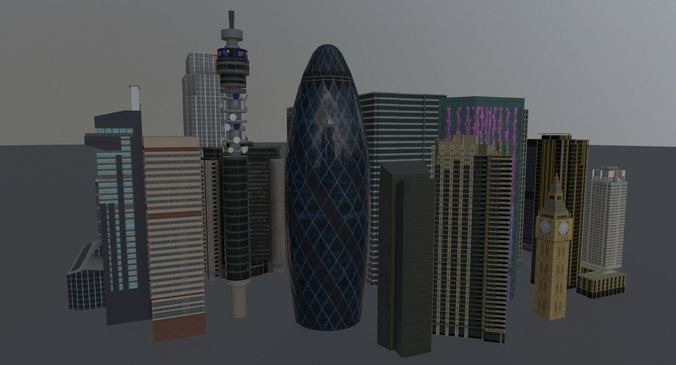 3D model London High Rise Pack VR / AR / low-poly | CGTrader