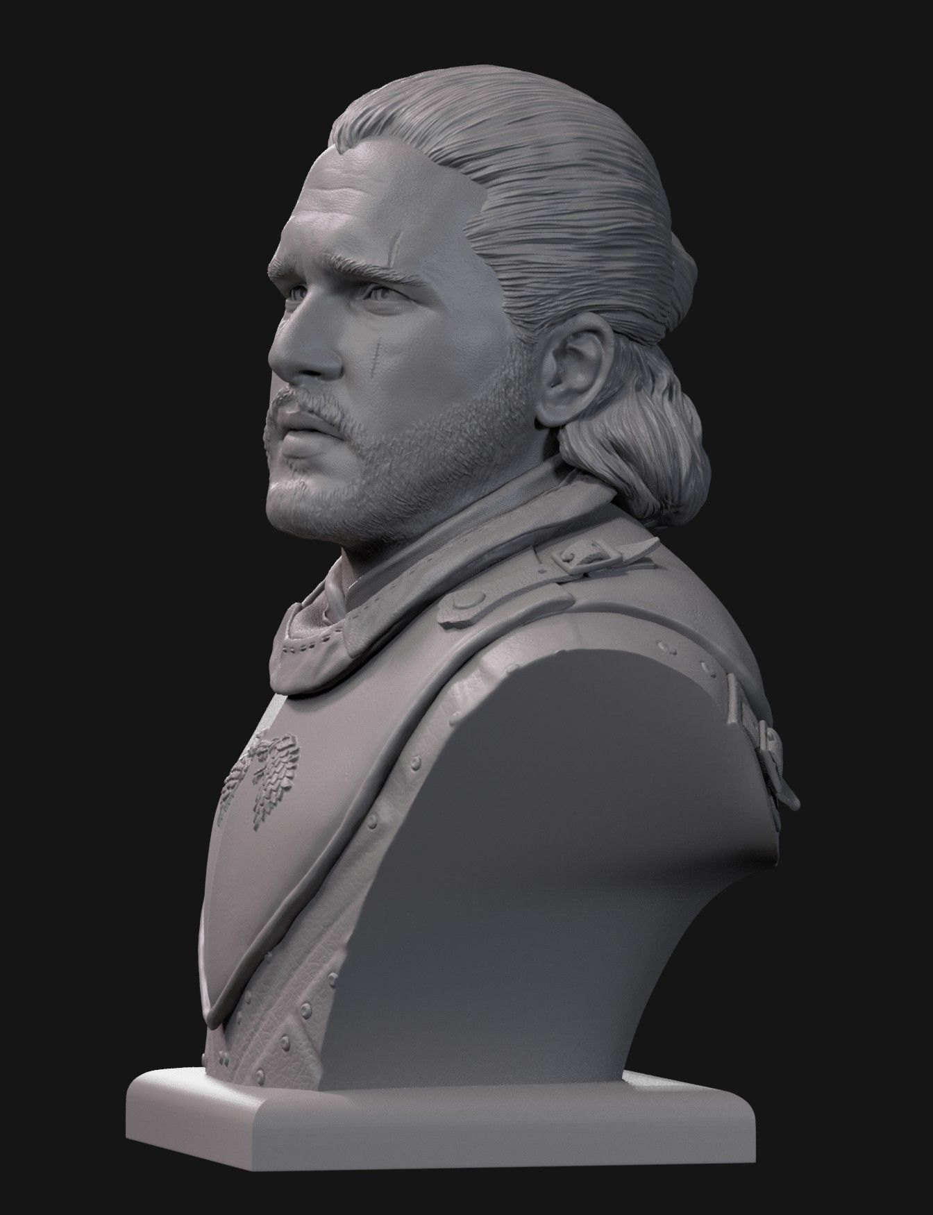 Jon Snow bust 3 3D model 3D printable | CGTrader