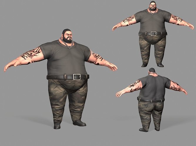 3D model Gangster man with tattoos VR / AR / low-poly | CGTrader